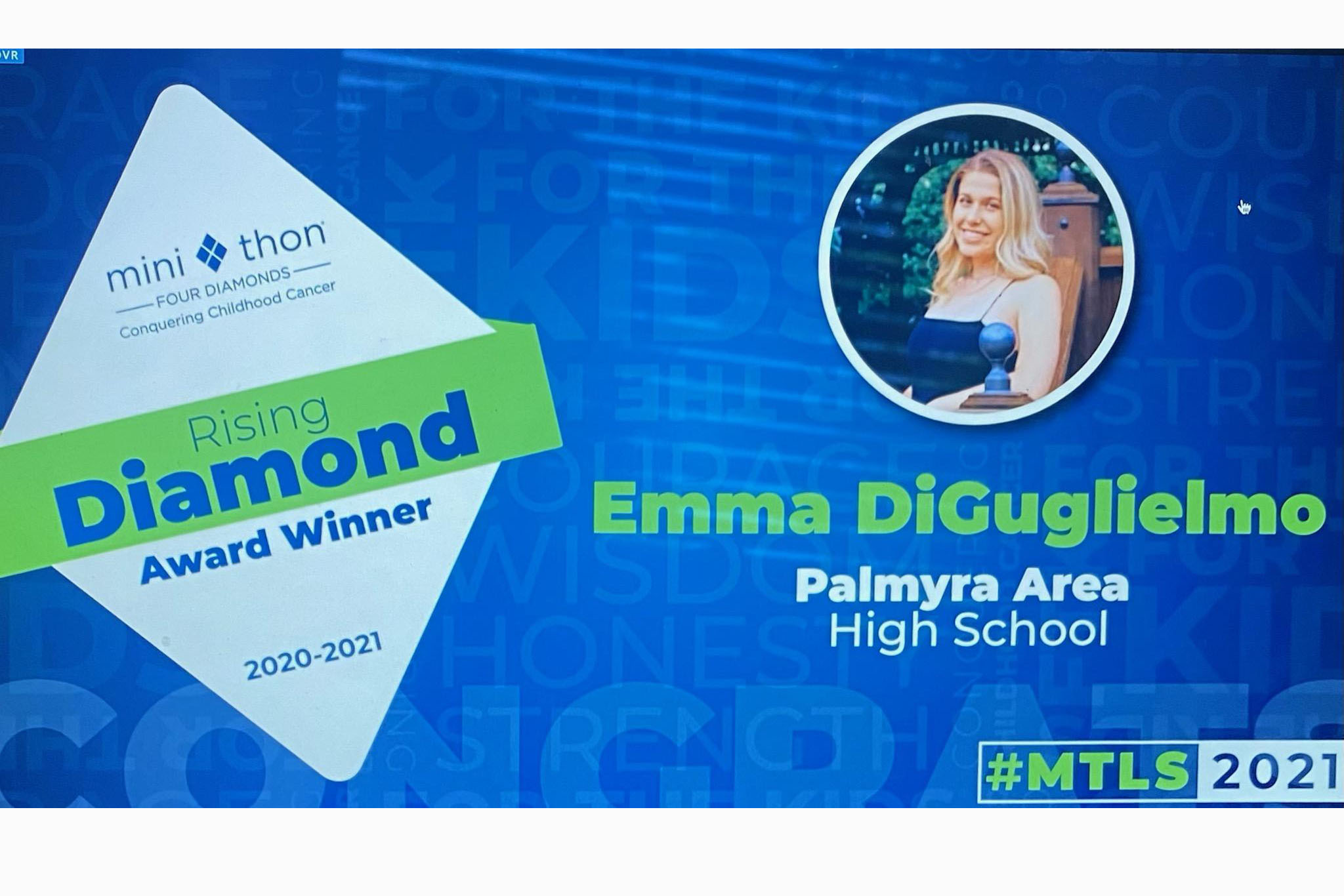Emma DiGuglielmo receives Four Diamonds Rising Diamond Award