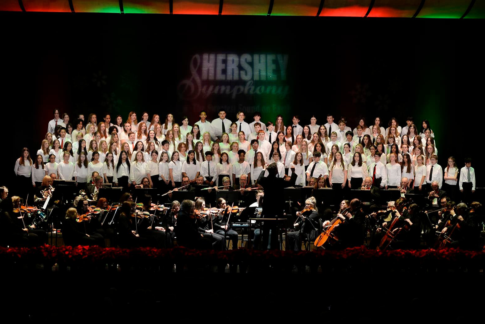 The Palmyra Area Middle School Choir performed with the Hershey Symphony