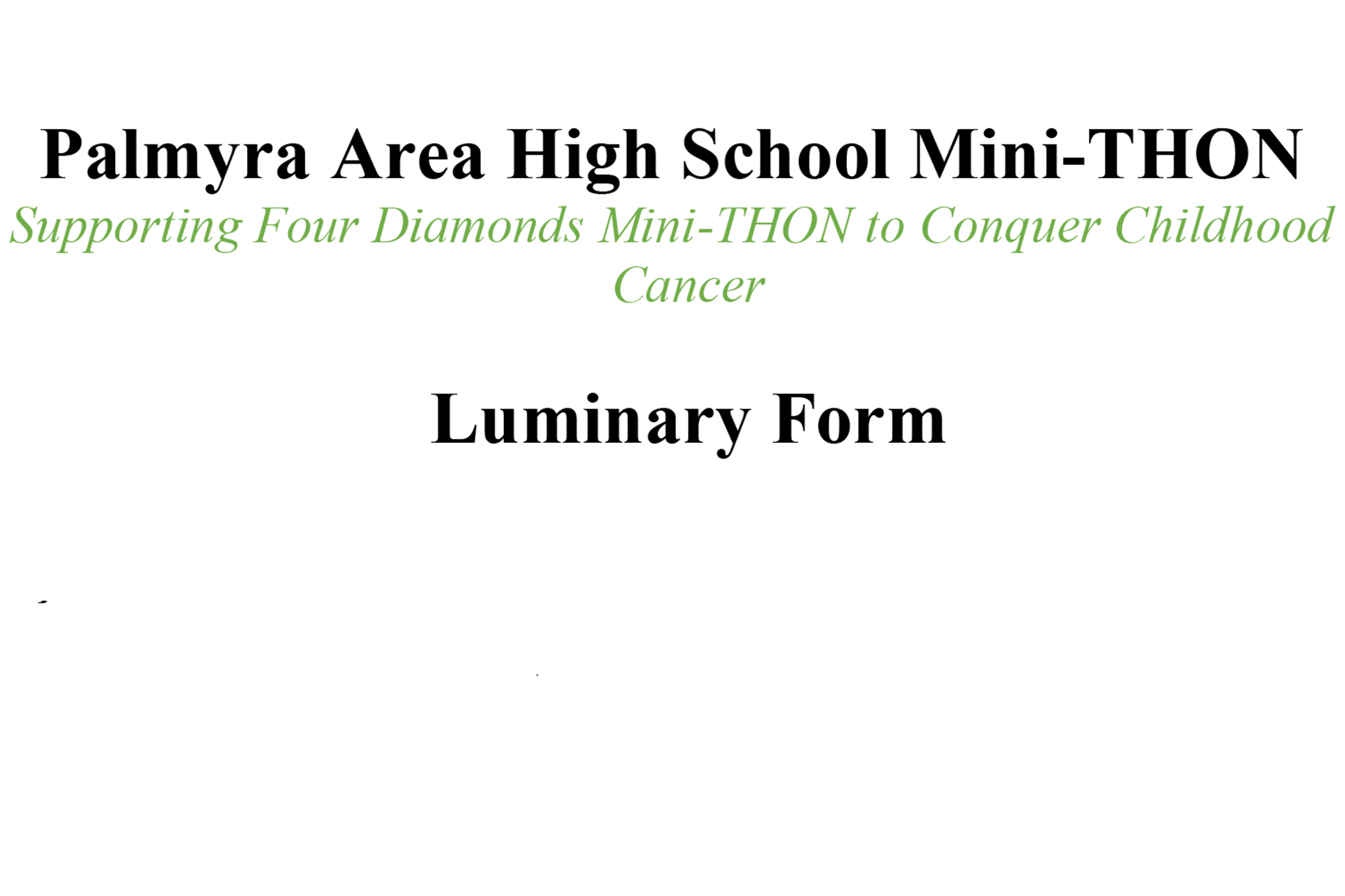 Mini-Thon Luminary Purchase Form